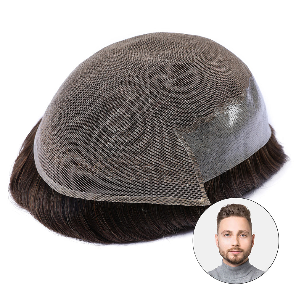 Men Hair Pieces Duke Lace with poly base – GentHair