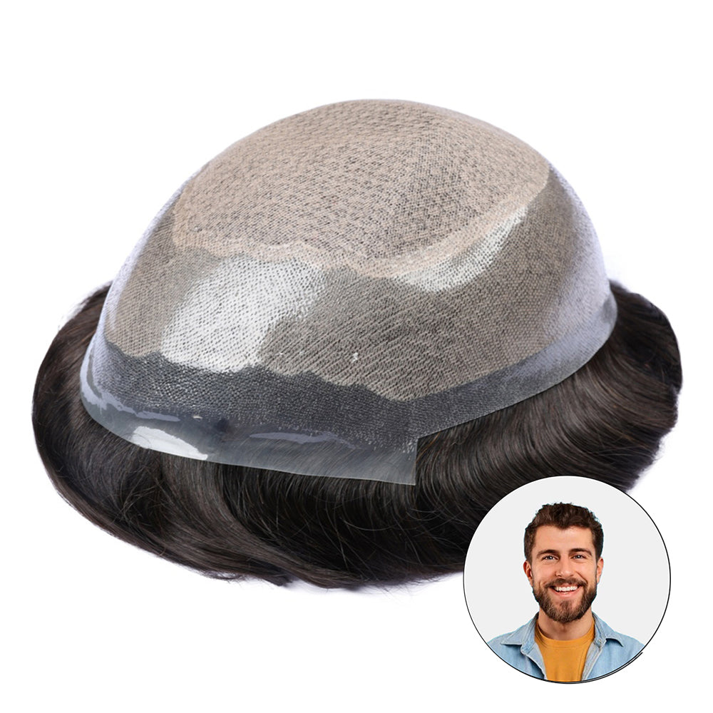 Toupee for Men HC Silk Top with PU around Base – GentHair